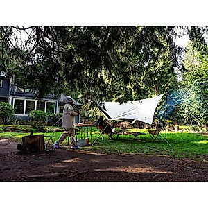 Snow Peak Takibi Tarp Hexa Set Waterproof Campfire Tarp, M (TP-440S-US)