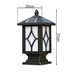 KLFJFD Solar Lights Outdoor,IP65 Waterproof Antique Lawn Lights LED Two-Color Light Exterior Post Pillar Lights Fixture,for Home Garden