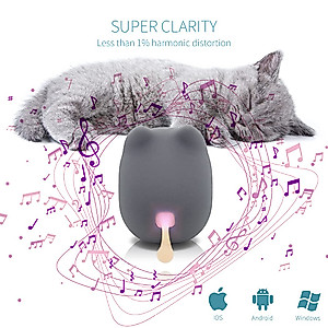 gingo Portable Bluetooth Speaker, Mini Wireless Speakers with Clarity Stereo, Super Bass,TWS Pairing,Built-in Mic,40H Playtime,BT5.3,Powerful Rich Room-Filling Sound, Cute Pet Speaker (Grey)