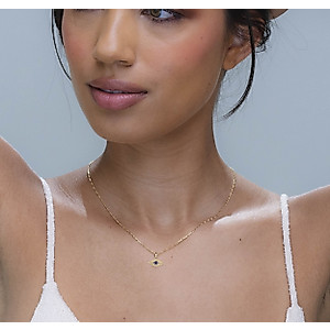 Charm America - Gold Evil Eye Charm with Enamel - 10 Karat Solid Gold - Evil Eye Protection Pendant