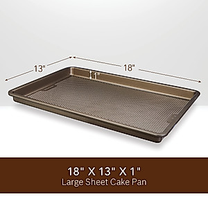 Good Cook 5511 Aluminized Steel, Diamond-Infused Non-Stick Coated Textured Bakeware, Half Sheet, champagne pewter