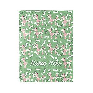 Personalized Custom Pet Poodle Fleece and Sherpa Throw Blanket for Men, Women, Kids, Babies - Matching Pet Blankets Perfect for Bedtime, Bedding or as Gift