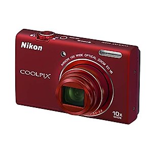 Nikon COOLPIX S6200 16 MP Digital Camera with 10x Optical Zoom NIKKOR ED Glass Lens and HD 720p Video (Red)