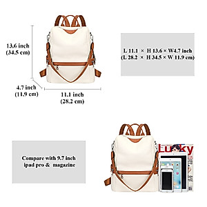ALTOSY Leather Backpack for Women Elegant Genuine Backpack Purse Ladies Leather Shoulderbag （S80 Beige）