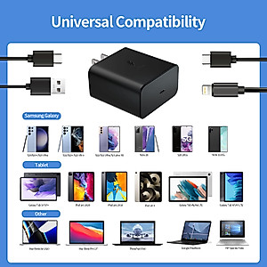 2Pack 45W USB C Super Fast Charger, Android Phone Wall Charger Fast Charging with 6.6FT USB Type C Cable for Samsung Galaxy S24 S23 Ultra/S23+/S22 Ultra/S22+/S22/S20/Note 10/20/Z Fold (6.6FT-2Pack)