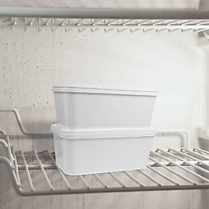 MAGICLULU 3pcs Ice Cream Box Ice Cream Holder Dessert Storage Tubs Ice Cream Accessories Fruit Containers with Lids Containers for Fruit Soup Freezer Organizer White Household Pp