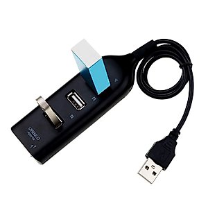Hub USB 2.0 4-Port Distributor for PC Notebook Computer Notebook Receiver Computer Peripheral Accessories (Black)