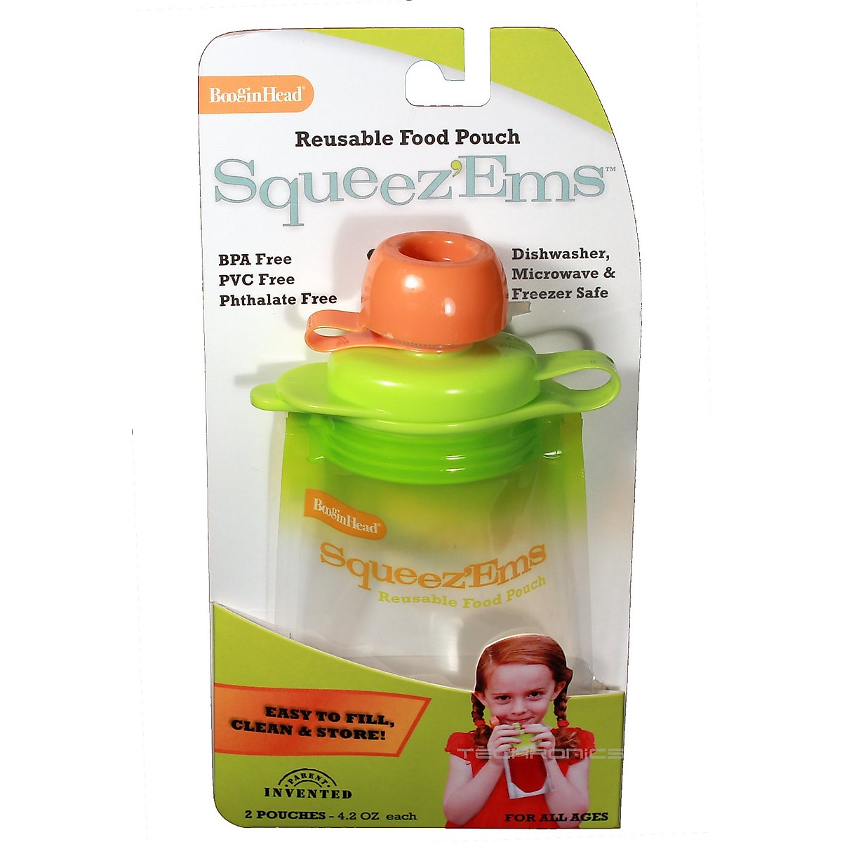 BooginHead Squeez'Ems Reusable Food Pouches (2 Pouches)