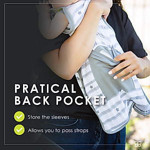bblüv - Sleëp - Transition Zipper Swaddle Sack with Removable Sleeves -Arms Up Swaddle for Newborns and Infants - Extra Large