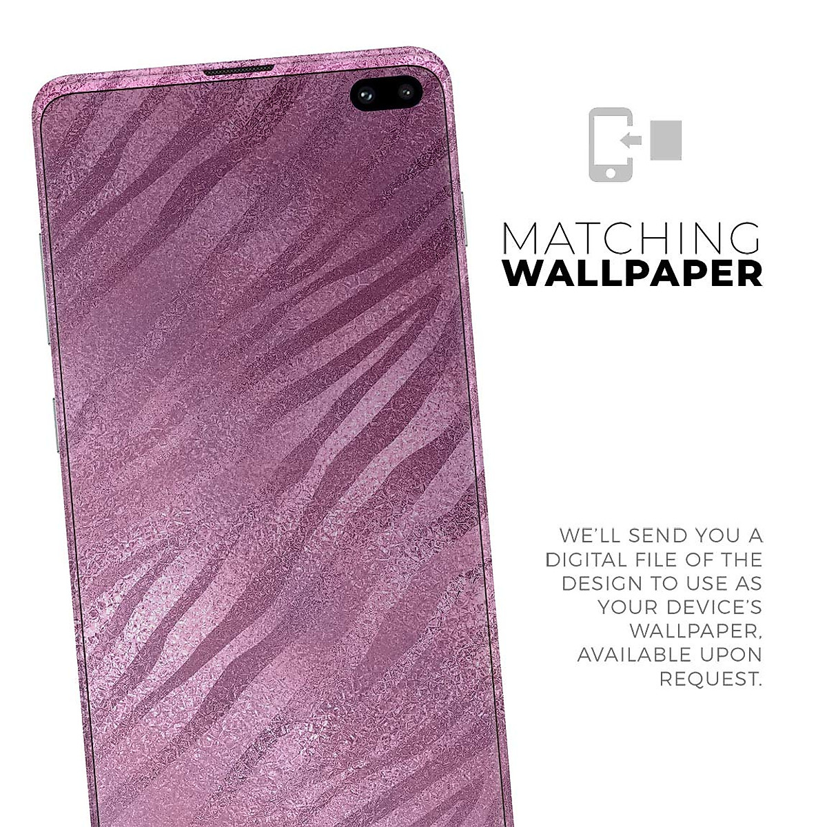 DesignSkinz Glamorous Pink Toned Zebra Protective Vinyl Decal Wrap Skin Cover Compatible with The Samsung Galaxy S20 (Screen Trim & Back Glass Skin)