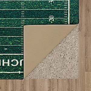 Mohawk Home Kids Sports Playroom Area Rug, Football Yards Green (8' x 10')