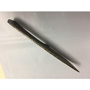 8.5 inches long hand forged Twist pattern Damascus steel trailing point blank blade skinning knife with 3 Pin hole & an inserting hole space 4 inches cutting edge