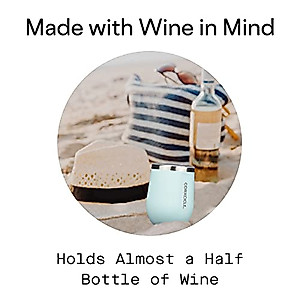 Corkcicle Stemless Wine Glass Tumbler, Triple Insulated Stainless Steel, Easy Grip, Non-slip Bottom, Keeps Beverages Chilled for 9 Hours, Gloss Powder Blue, 12 oz