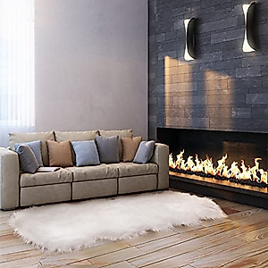QHWLKJ Faux Sheepskin Fur Rug,White Soft Fluffy Shaggy Area Rug Ultra Soft 2 x 5.3 Feet Sheepskin Fur Rug for Bedroom Sofa Living Room Floor Kids Room