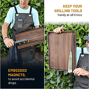 Large Cutting Board Made of Walnut - Wooden Chopping Block Board - Meat Butcher Block Cutting Board - Deep Juice Groove - Perfect Chopping Board for Kitchen BBQ Charcuterie