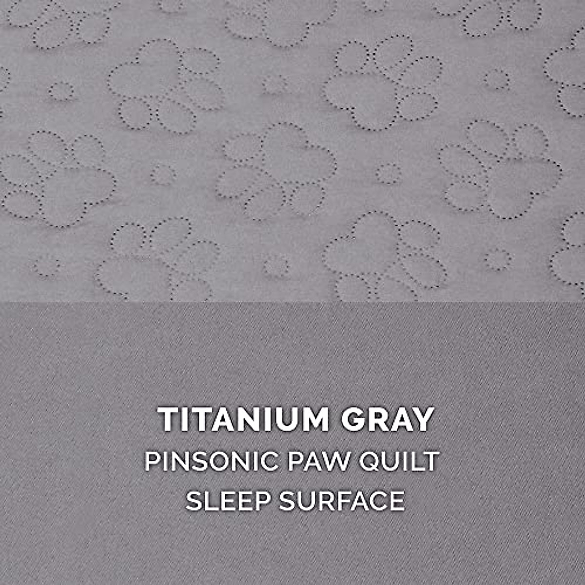 Furhaven Medium Memory Foam Dog Bed Pinsonic Quilted Paw L Shaped Chaise w/ Removable Washable Cover - Titanium, Medium