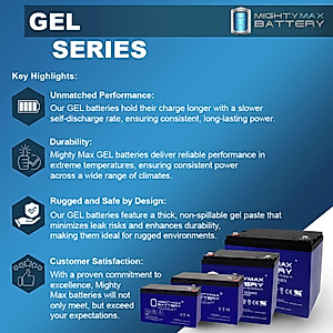 Mighty Max Battery 12V 35AH Gel Battery for Pride Mobility BATLIQ1001 AGM U1-2 Pack
