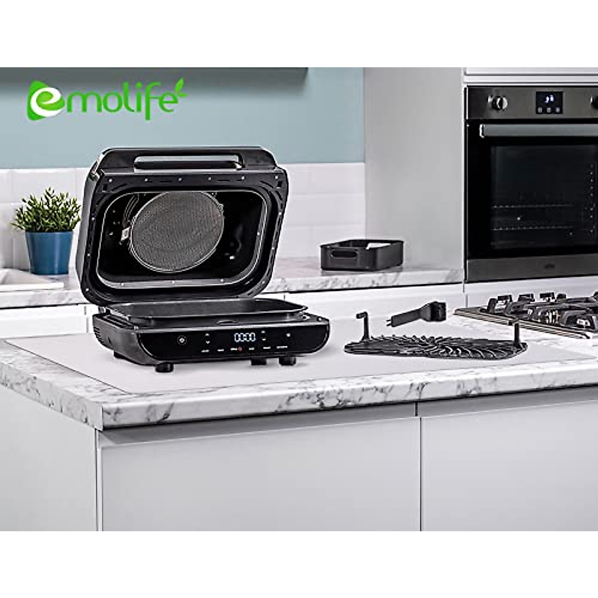 emolife Multipurpose Silicone Counter Mat, Extra Large Silicone Mat for Kitchen Appliance Site on, Countertop Protector, Heat Resistant, Non-Slip, Thick 2mm, 23.6 by 15.7 Inch