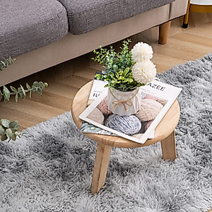 Maxsoft Runner Rug for Bedroom, 2x6 Feet Soft Shaggy Area Rugs Fluffy Carpet for Hallway Bedside, Upgrade Non-Slip Shag Plush Rug for Dorm Living Room, Tie-Dyed Light Grey