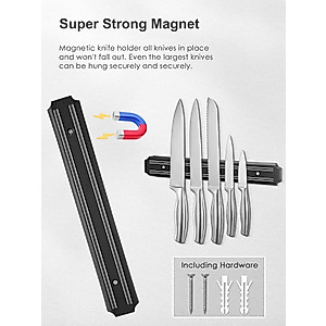 15 Pieces Kitchen Knife Set with Wooden Block Forged Premium German High Carbon Stainless Steel, Classic Triple Rivet Chef Knife, Super Sharp Knives, Perfect Cutlery Set Gift