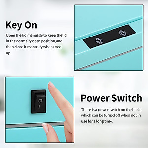 BLKMTY 13 Gallon Trash Can with Lid, Blue, Polypropylene, 13.0 Gallons, Touchless Trash Can, Automatic Garbage Bin, No Odor, Healthy Life