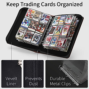 Rayvol 720 Pockets Football Card Binder for Trading Cards, Fit 720 Cards with 40 Sleeves Included, 3 D-Ring Album for Card Collection Storage