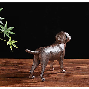 BRASSTAR Cast Iron Dog Statue Garden Home Desk Decor Cute Labrador Figurine Collectible Gifts PTWQ005