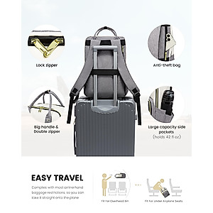 LOVEVOOK Laptop Backpack for Women 15.6 Inch, Travel Backpack Personal Item Size Carry On Bag, Women’S Computer Backpack Work Laptop Bag With Water-Resistant, College Backpack Teacher Nurse Bag, Grey