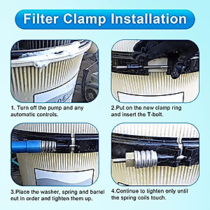 190003 Tension Control Clamp Kit Replacement Compatible with Pentair Pool and Spa Filter, for Pentair FNS Series, Quad DE Series Filter Pumps, 23-1/4" Length, Black