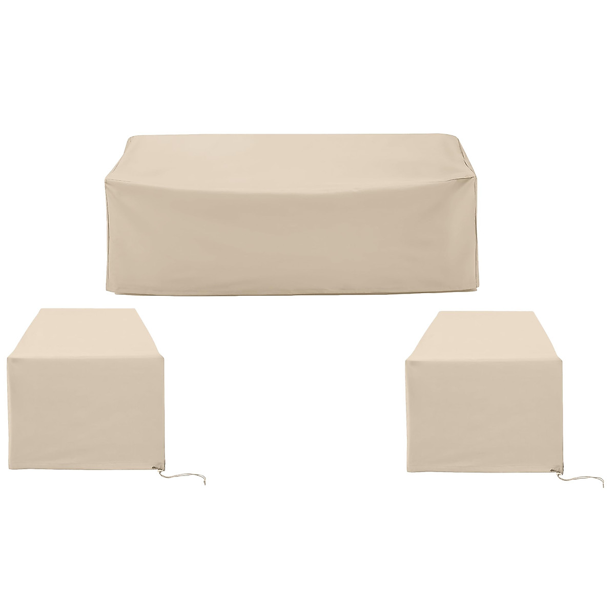 Crosley Furniture Patio Furniture Covers, Waterproof 3-Piece Cover Set for Outdoor Chairs and Sofa, Tan