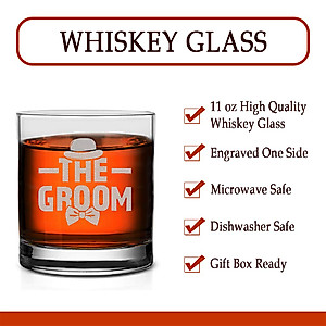 Veracco The Groom Whiskey Glass FunnyGift For Someone Who Loves Drinking Bachelor Party Favors (Clear, Glass)