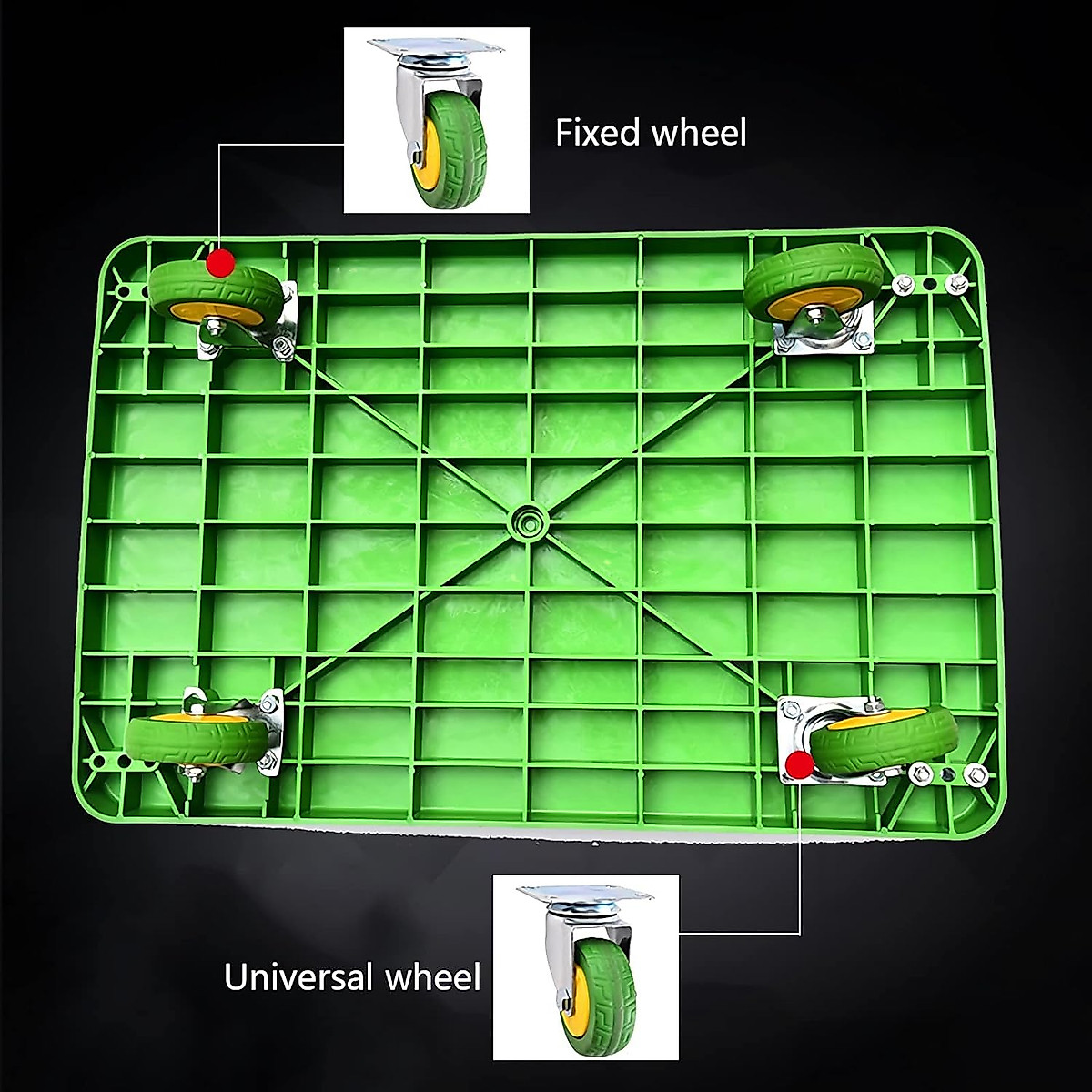 Platform Truck Platform Truck Metal Folding Push Cart Load 330lb - 660lb Moving Dolly Cart with 4 Wheel Flat Handtruck Green Flatbed Cart Reliable