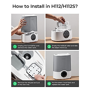 Homvana 12 Pieces Humidifier Filter Pads Mineral Absorption Pad for Warm Mist Humidifier H112, H112S, H111, H111S