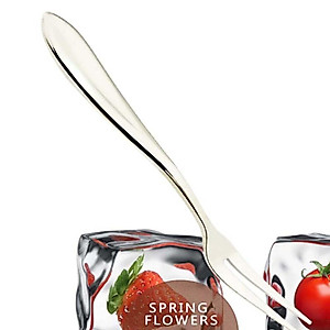 3pcs Stainless Steel Fruit Forks Metal Dinner Forks Satin Forks Two Prong Dinner Fork for Home Restaurant Hotel (Silver)