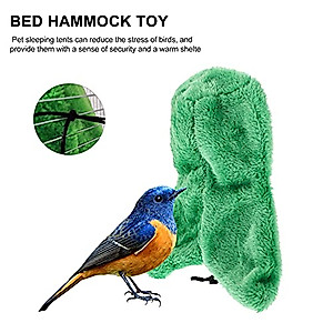 Balacoo Green Parrot Cozy Corner Fleece Bird Blanket Cuddle Nest Warm Plush Sleeping Nest Bed Small Animals Pet Birds Cage Hanging Bed House for Parakeet Cockatiel