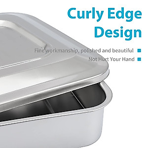 Medical Surgical Trays Stainless Steel Dental Instruments Tray Organizer Holder Sterilization Plate Trays boxs with Lid & Handle Grip 2 Sizes…