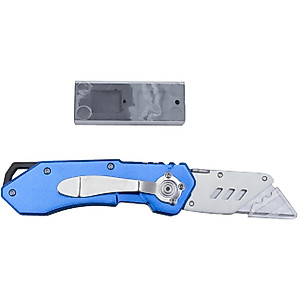 MARSHALLTOWN Folding Utility Knife, Folding Type, Aluminum Handle, Zinc Housing, Stainless Steel Skeleton, 9080