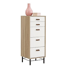 Sauder Anda Norr Lingerie Chest of Drawers in Sky Oak, Sky Oak Finish