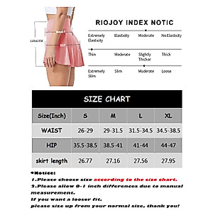 RIOJOY Tennis Skirts for Women with Pockets Inner Shorts Cross High Waisted Golf Athletic Running Workout Sports Outfits(A# V-Waist Pink,M)