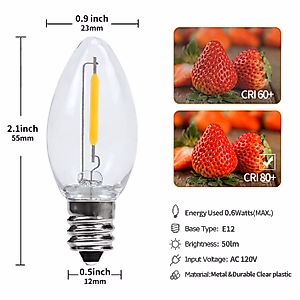 MX232 Set of 2 Accessory Cord with 2 Led Light Bulb 6 Ft White Cord with On/Off Switch Plugs e12 Candelabra LED Light Bulbs and Clips for Halloween Christmas Decorations Craft Village House Decoration