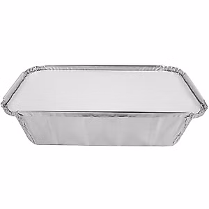 Disposable Aluminum 2 Pound Closable loaf pan with Board Lids