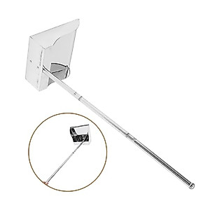 STOBAZA Stainless Steel Trash Shovel Kitchen Cleaning Shop Dustpan Long Handle Dustpan Upright Dust Pan Upright Lobby Dust Pan Industrial Dust Pan Handheld Garbage Dustpan Handled Silver