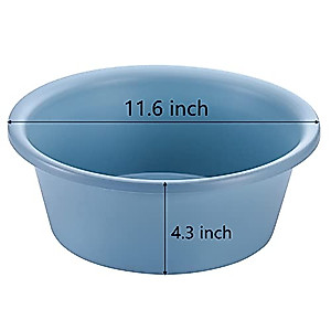 AVLA 4 Pack Round Plastic Wash Basin, 5 Quart Stackable Camping Dishpan, Portable Vegetable Fruit Dish Tub, PP Small Multipurpose Washtub for Face Cleansing, Home Kitchen Sink Outdoor Indoor
