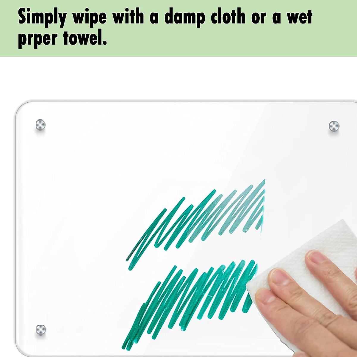 Acrylic Note Board Refrigerator Dry Erase Board Magnetic Clear 15”x11" Includes 4 Dry Erase Markers