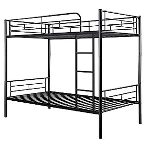 Bunk Bed,Twin Over Twin Metal Bunk Bed,Metal Bunk Bed Twin with Ladder and Safety Rail,Space-Saving, Noise Free, No Box Spring Needed