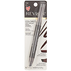 Revlon ColorStay 2-in-1 Angled Kajal Eyeliner, Waterproof Eye Makeup with Smudge Brush for Smokey Eyes, Fig (102), 0.01 oz