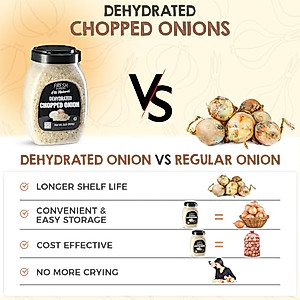 Fresh Finest Bulk Spices Commercial and Home Cooking 2 LB Dehydrated Chopped Onion Flakes Bulk, Dried Onion For Soups, Stews, Vegetables, Dehydrated onions Perfect for emergency food supply