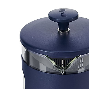 La Cafetière Pisa Cafetière, 8-Cup/1L, Heat-Resistant Borosilicate Glass and Stainless Steel with Easy-Grip Plunger, Large French Press Coffee Maker for Loose Tea and Ground Coffee, Navy