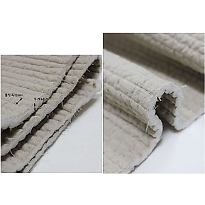 Soft Double Sided Bio Washing Linen Quilted Fabric by The Yard Solid 51" Wide BH (Linen 12mm) Half-Finished Product Made in South Korea