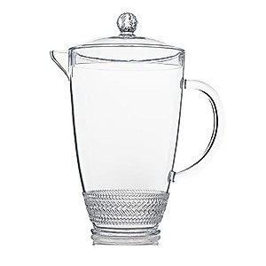 Juliska - Le Panier Acrylic Pitcher With Lid - Unbreakable, Clear Acrylic Tall Pitcher